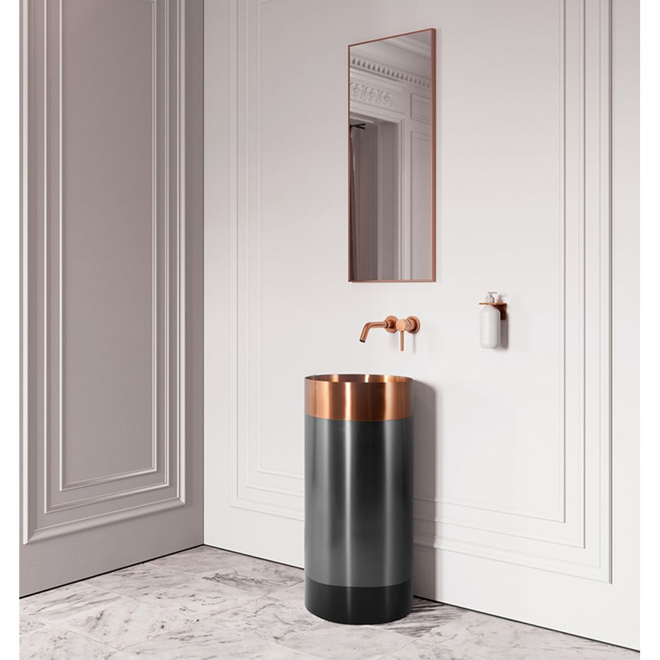 LAVAMANOS PEDESTAL TITANIUM ORO ROSA - decorceramica