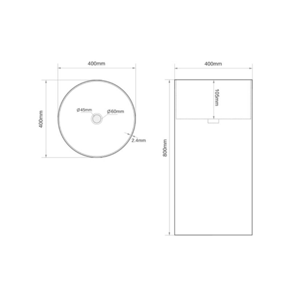 LAVAMANOS PEDESTAL TITANIUM ORO ROSA - decorceramica